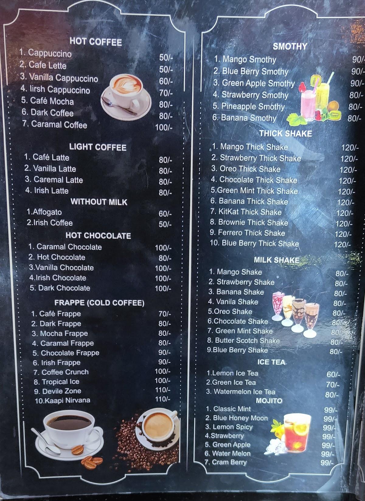 Menu at Lake Club Cafe, Jhalrapatan
