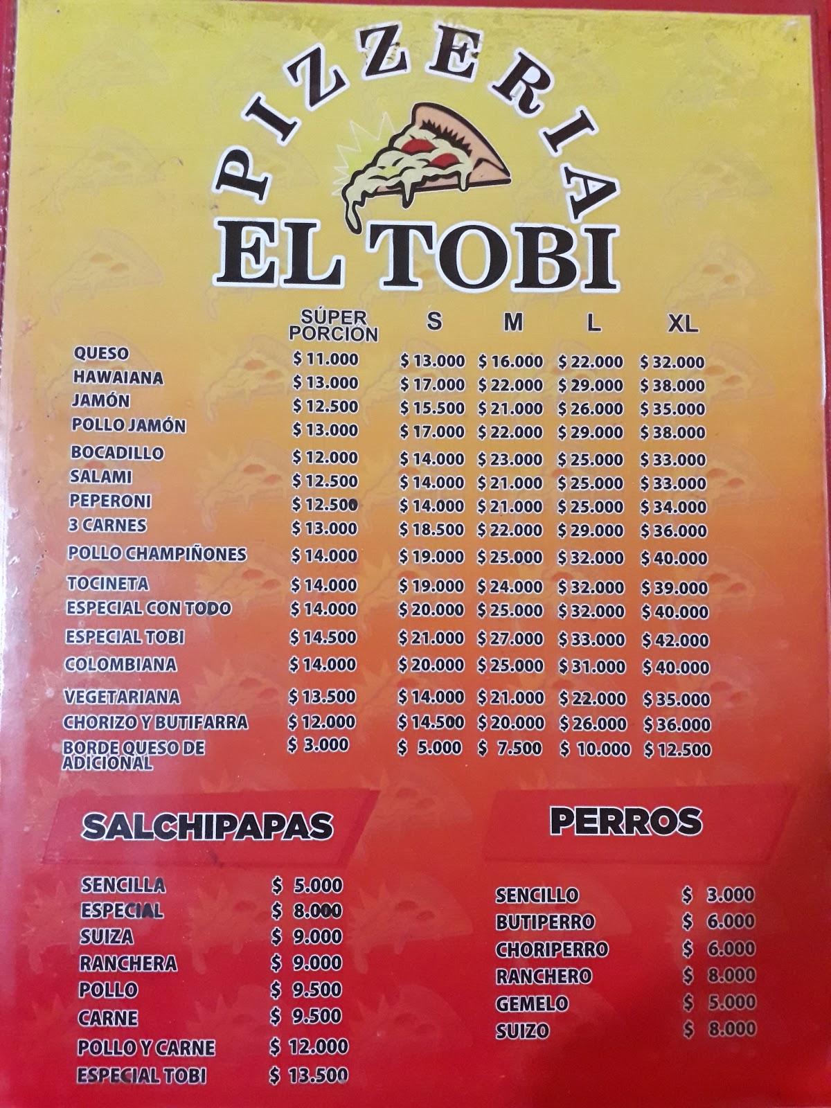 Menu at Pizzería El Tobi Malambo, Malambo