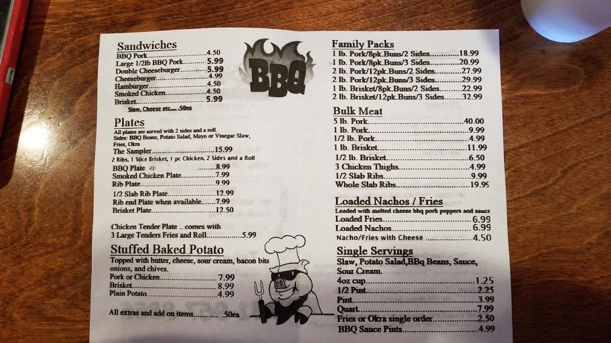 Menu at Big Marv's BBQ, Winchester, Aedc Rd