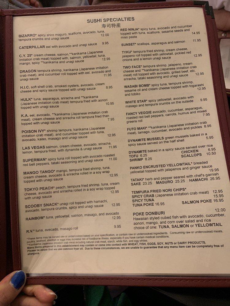 Menu at Suehiro Japanese Restaurant, Grand Junction, 541 Main St