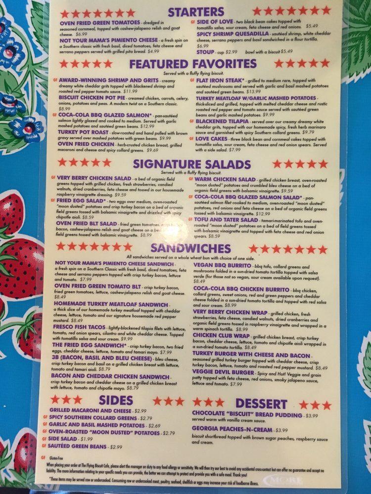 Menu at The Flying Biscuit Cafe, Peachtree City
