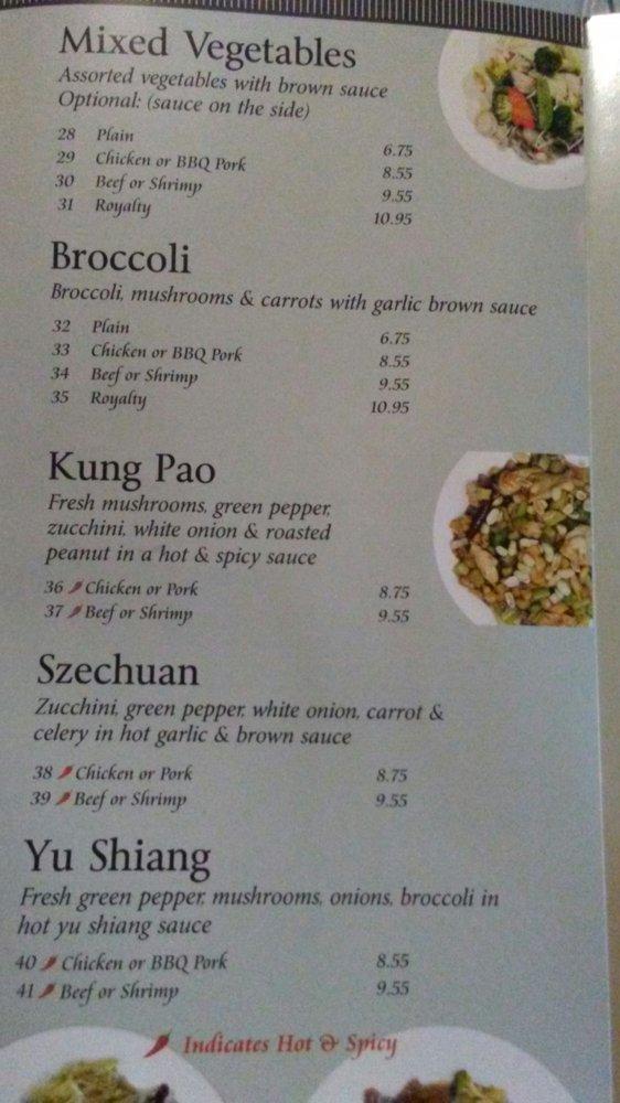 Menu at King's Chef Chinese Food restaurant, Mesa