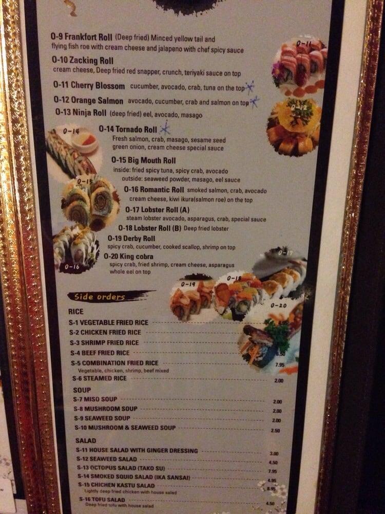 Menu at Osaka Japanese Restaurant, Louisville