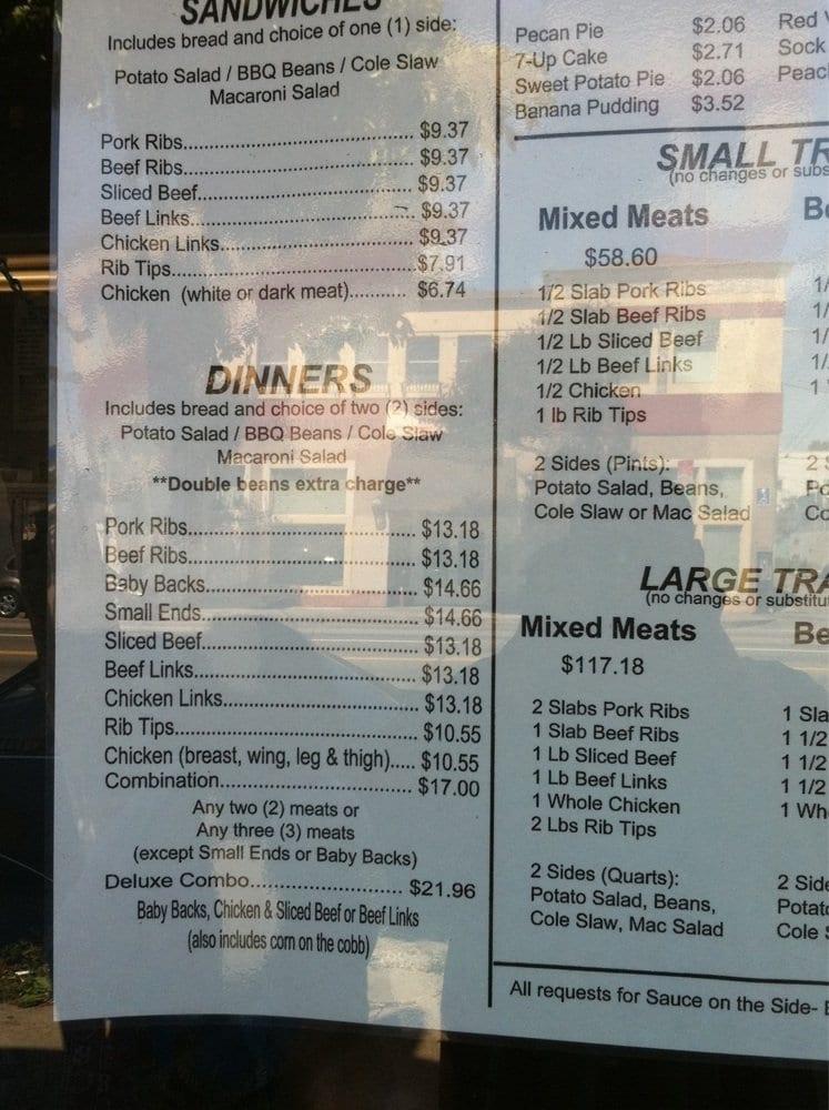 Menu at Phillips Bar-B-Que, Los Angeles, Crenshaw Blvd