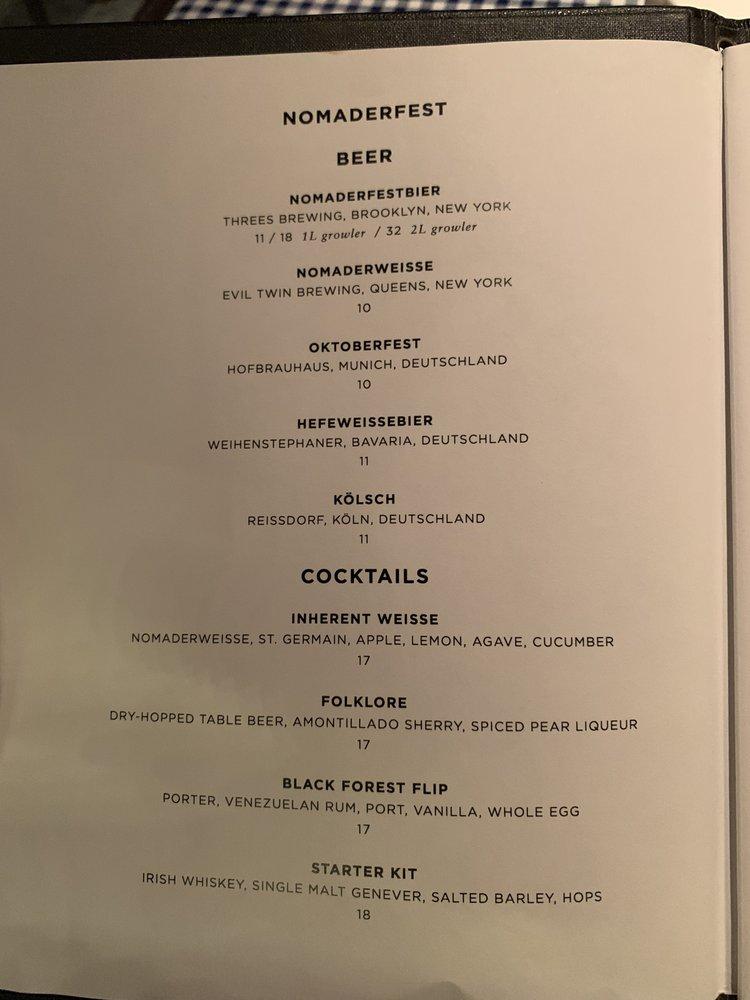 Menu at The NoMad Bar, New York City, 10 W 28th St