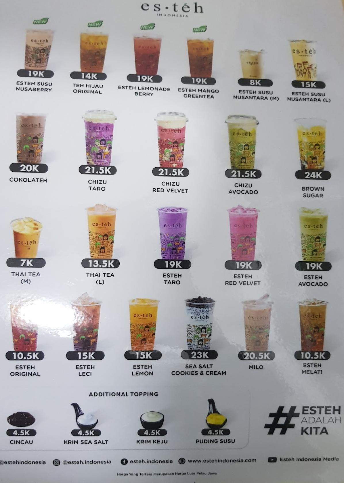 Menu at Es Teh Indonesia Sangatta Utara cafe, Swarga Bara