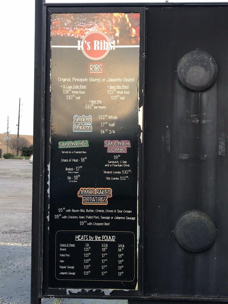 Menu at It's Ribs BBQ, Houston
