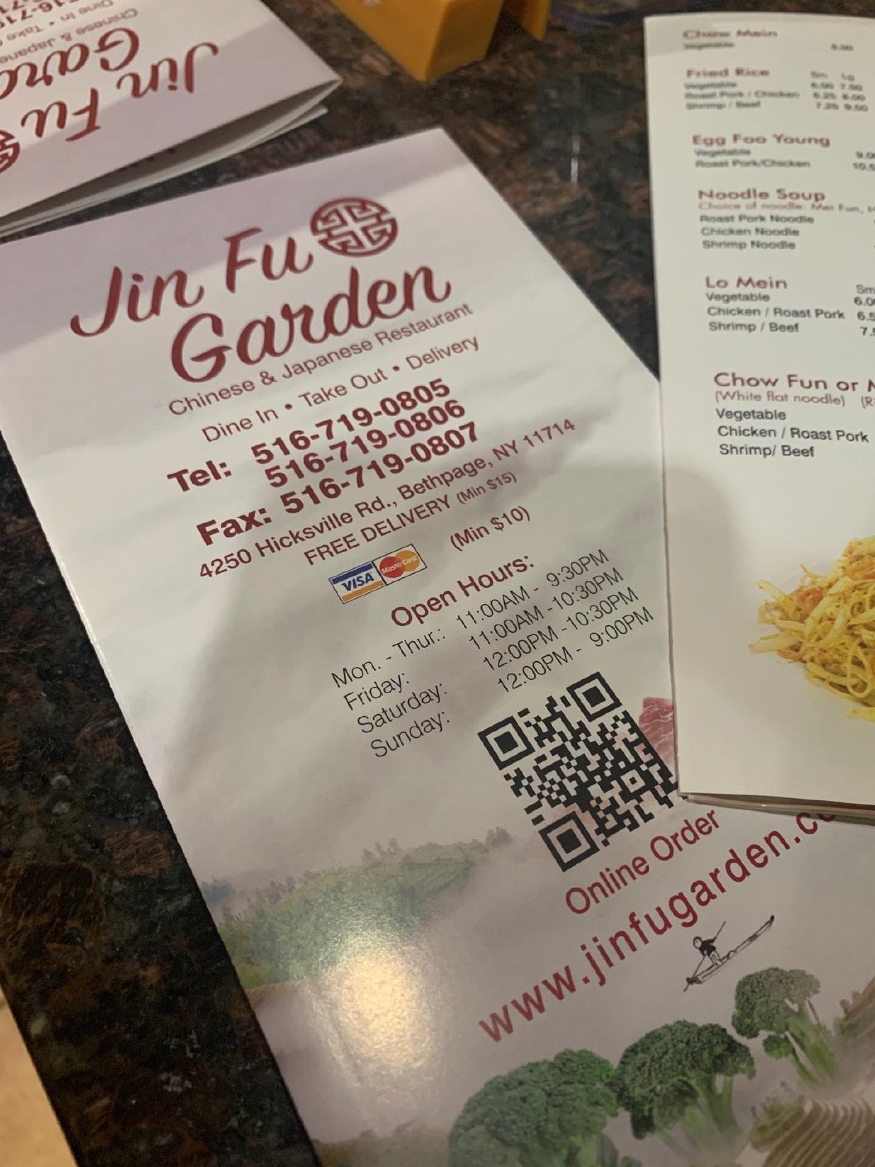 Jin Fu Garden Menu | Fasci Garden