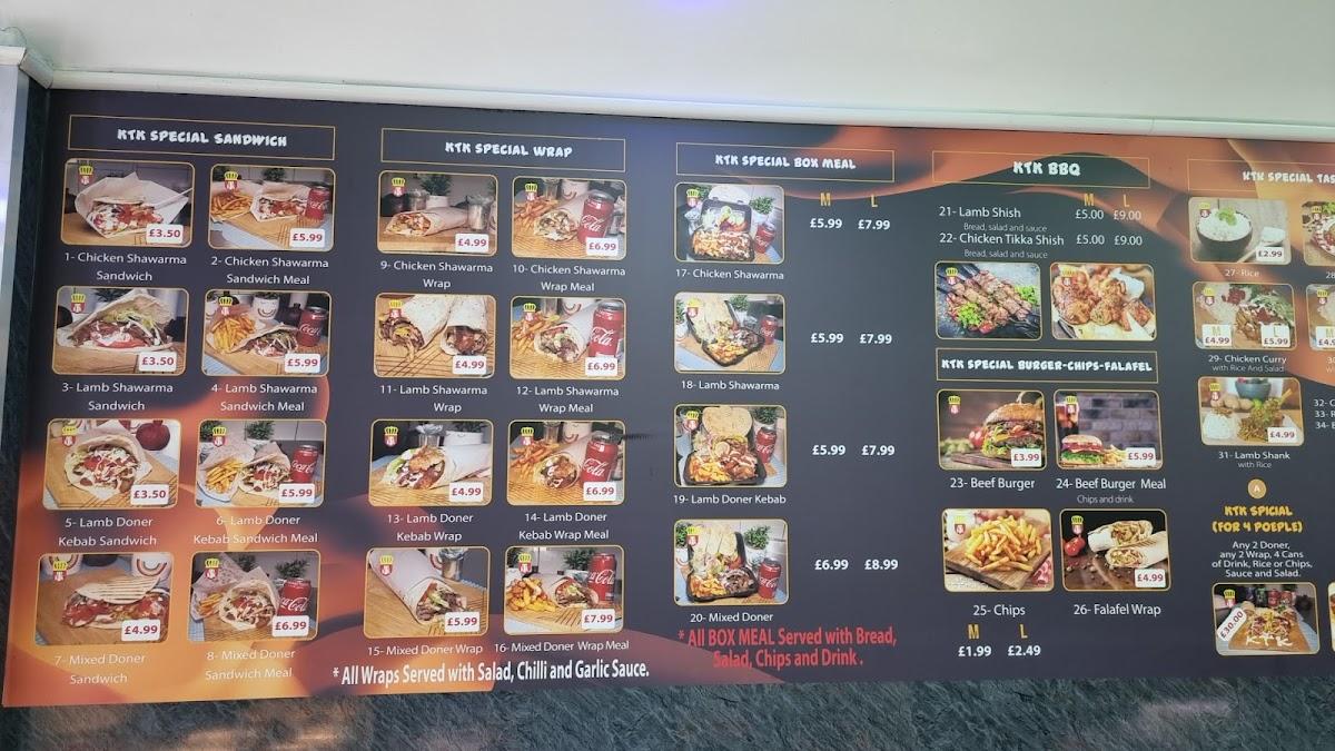 Menu at King Tasty Kebab London restaurant, Barking