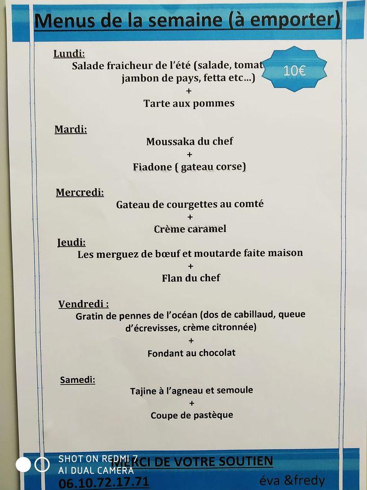 Menu at Le Chatelain restaurant, Le Châtelet-en-Brie