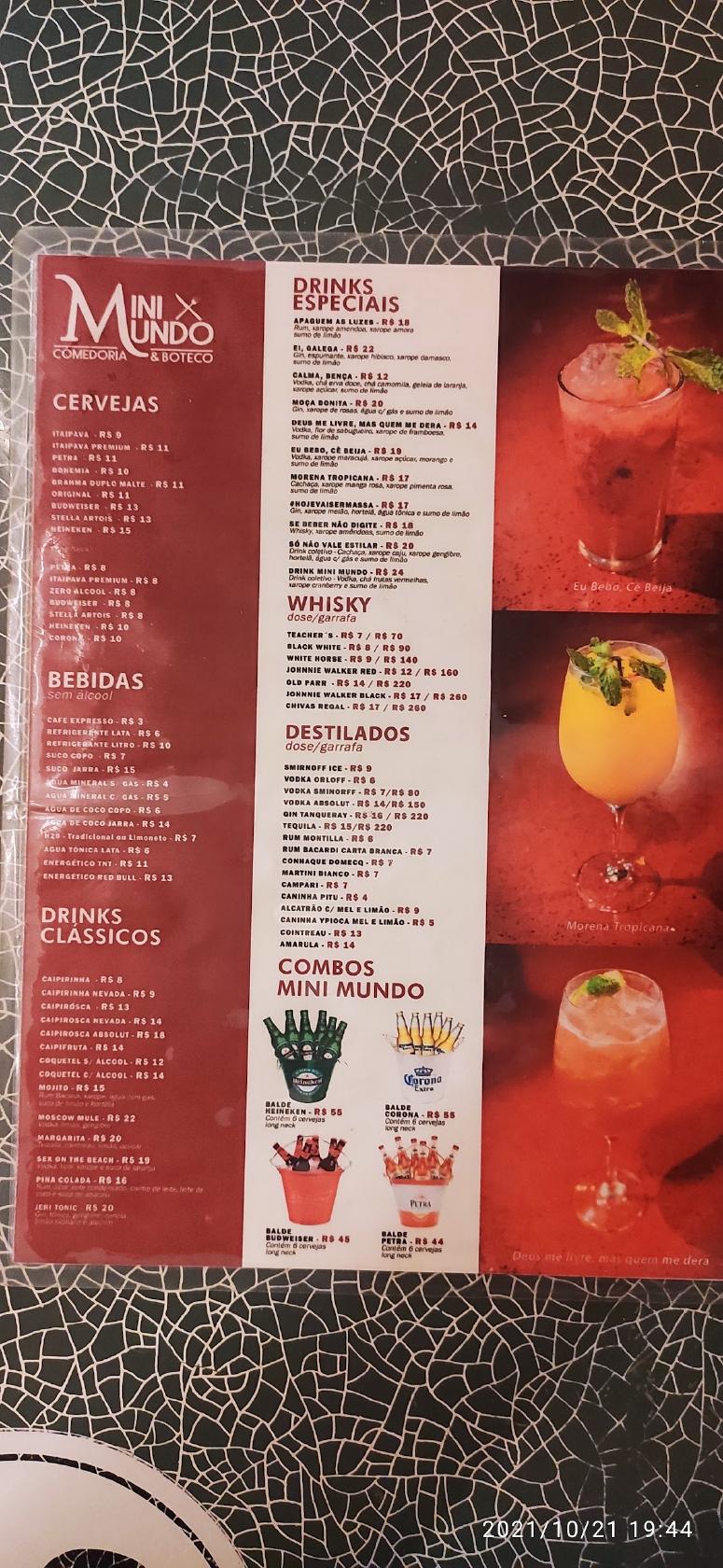Menu em Mini Mundo Comedoria & Boteco restaurante, Paulista