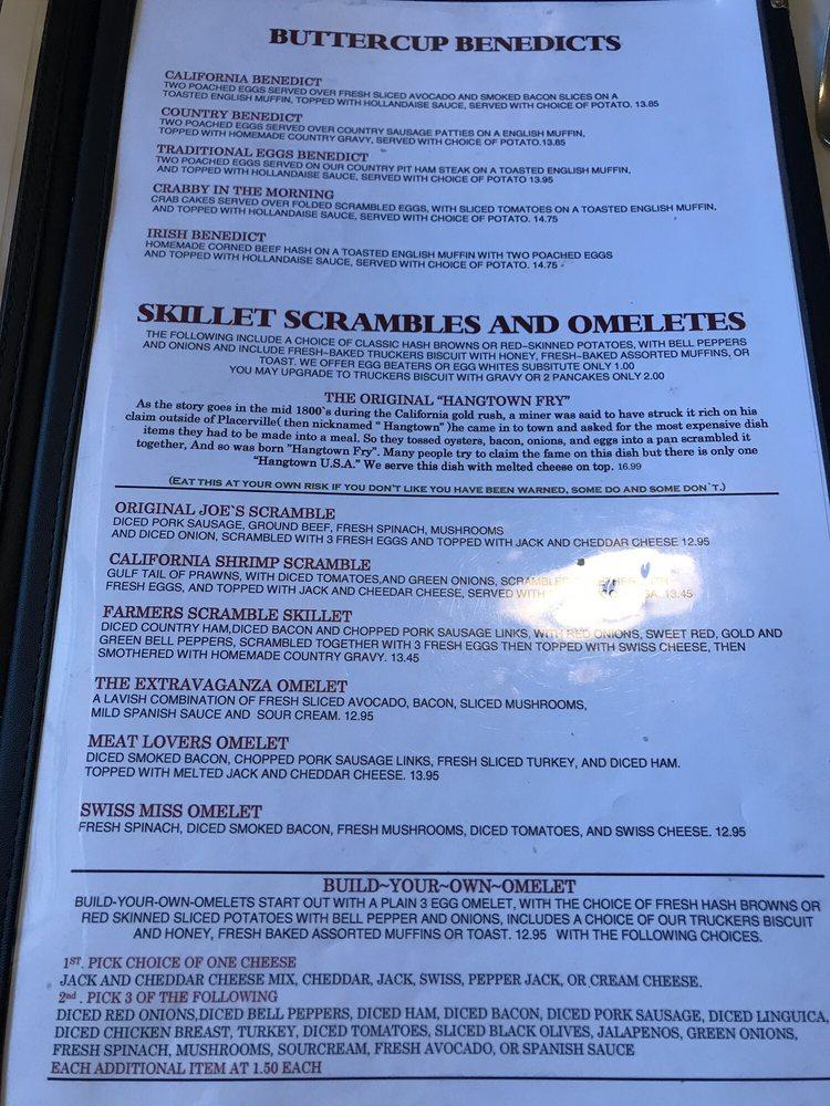 Menu at Buttercup Pantry restaurant, Placerville, 222 Main St