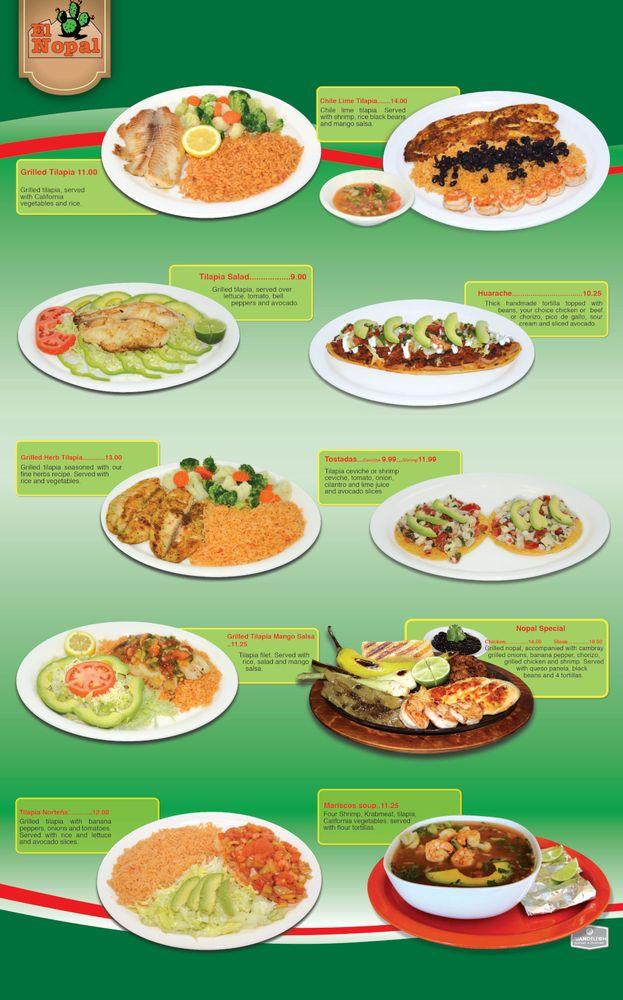 Menu at El Nopal Mexican Cuisine restaurant, Seymour, E Tipton St