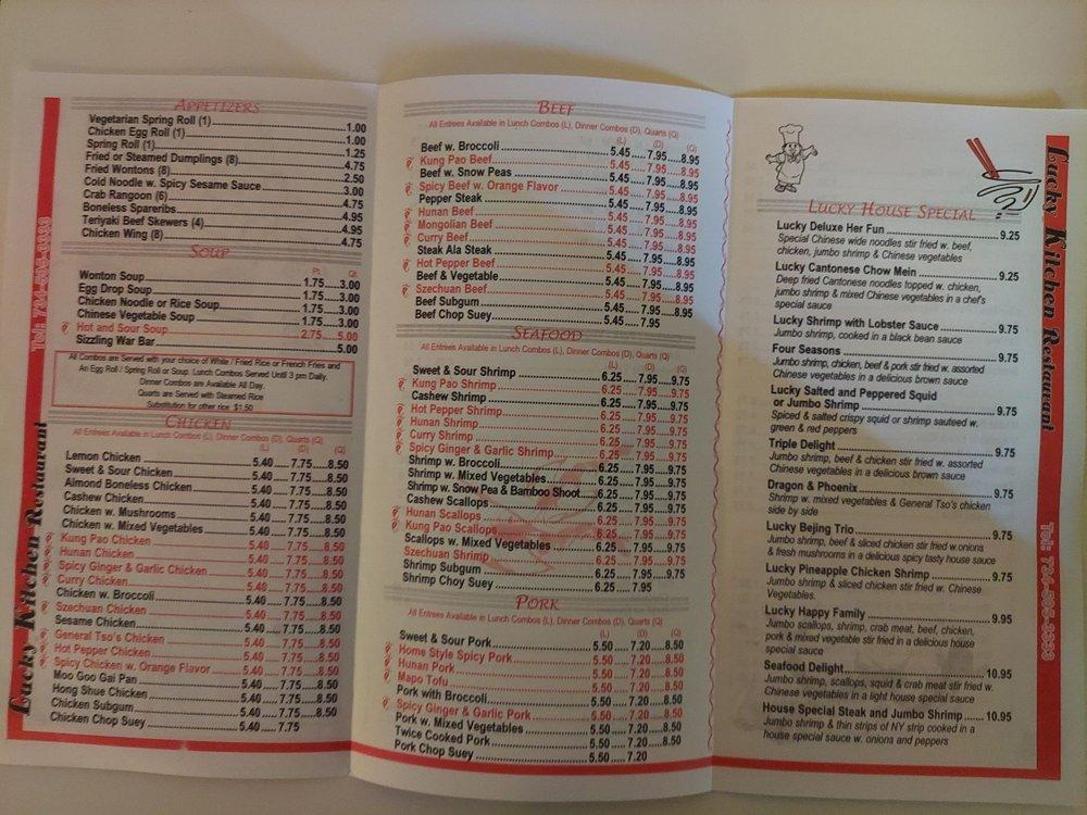 Menu at Lucky Kitchen Chinese Restaurant, Westland, S Wayne Rd