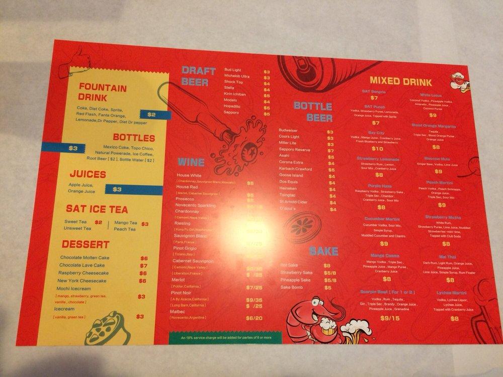 Menu at SAT Asian Seafood Restaurant & Bar, San Antonio