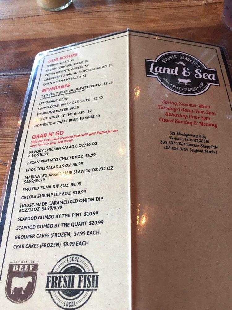 Carta del restaurante Snapper Grabbers Land & Sea Hwy 31, Vestavia Hills