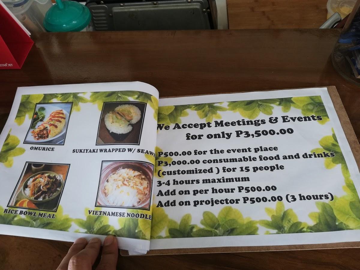 Menu at Palawan Crafts Cafe, Puerto Princesa