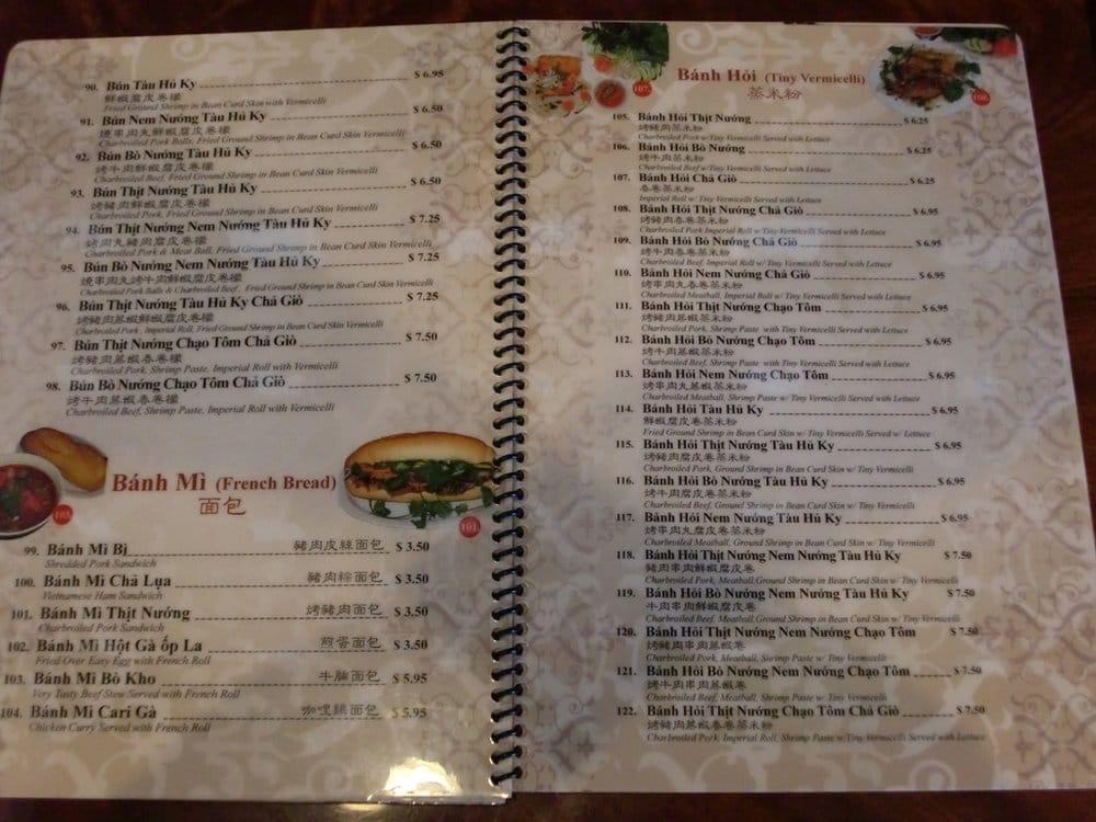 Menu at Saigon Eden restaurant, San Gabriel, 980 E Las Tunas Dr # C