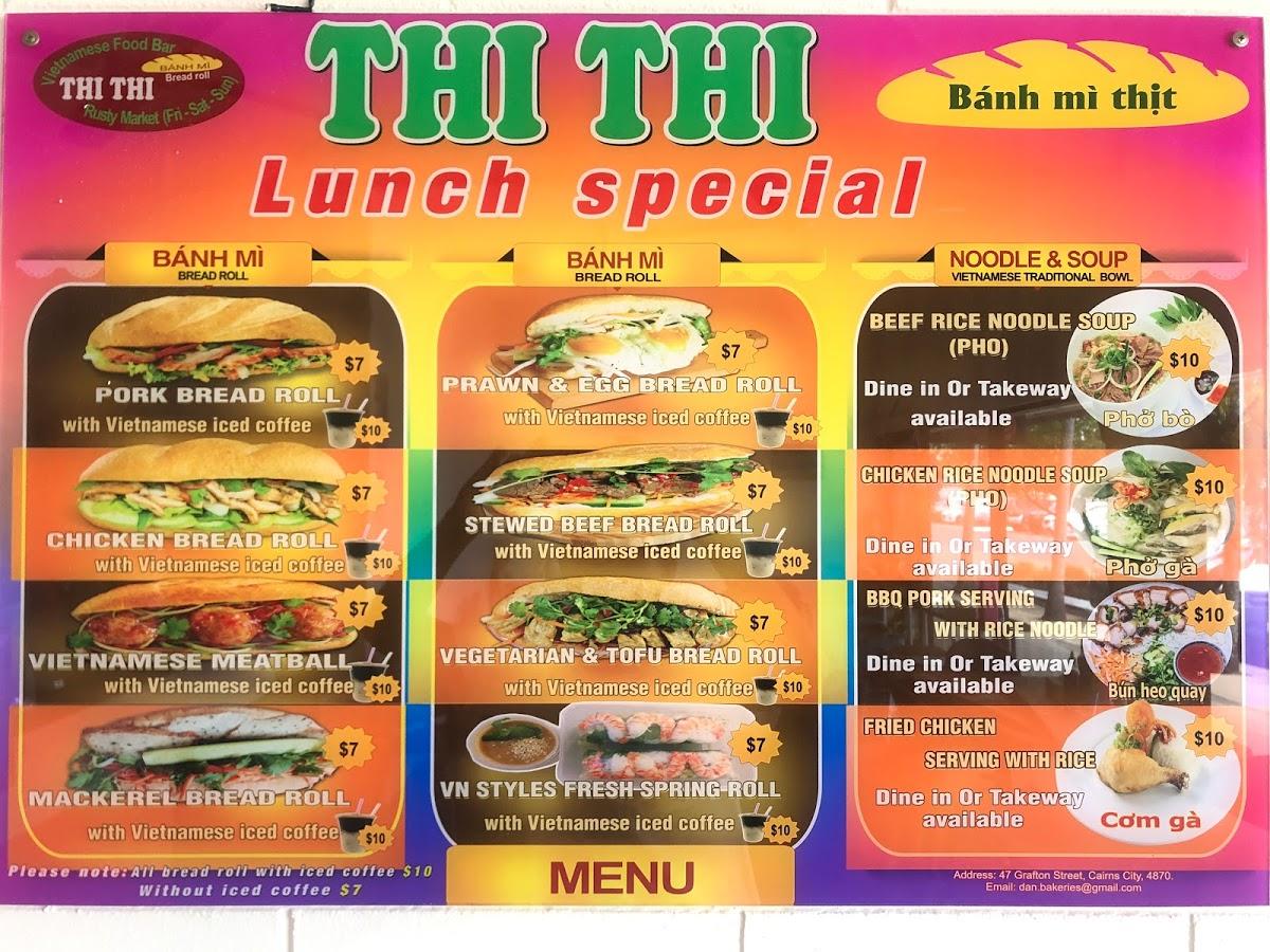 Menu at THI THI Vietnamese Food Bar, Cairns City