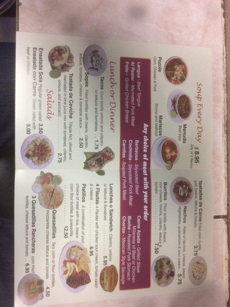 Menu at Tacos Mi Nacho restaurant, Meriden
