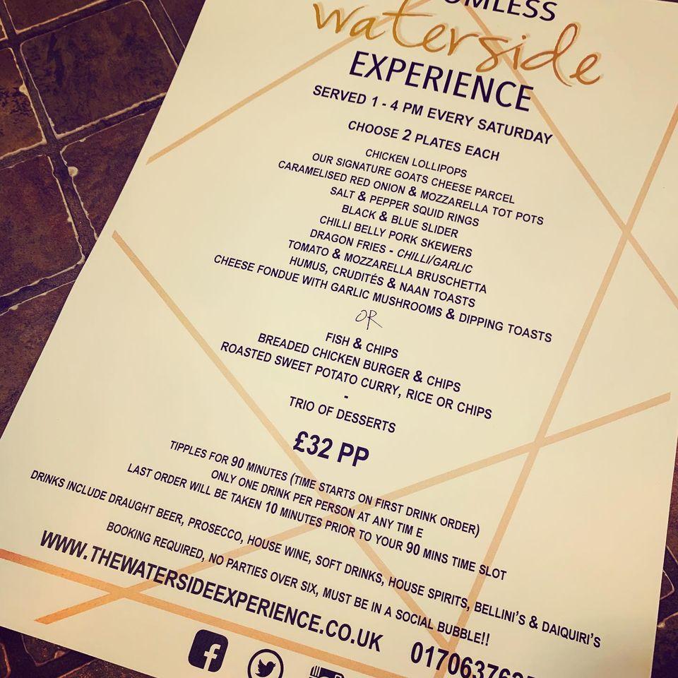 Menu at The Waterside Restaurant Garden & Cabin, Littleborough