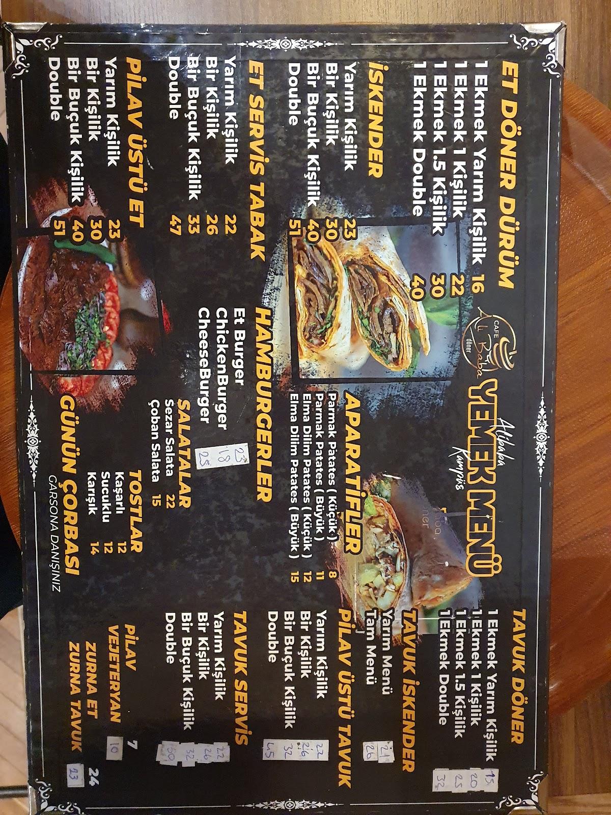 Menu at Ali Baba Cafe & Döner, Antakya