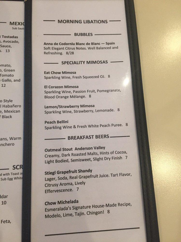 Menu at Eat Chow restaurant, Costa Mesa, Newport Blvd