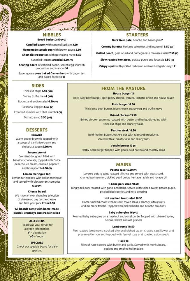 Menu at The Lion pub & bar, Teddington, 27 Wick Rd