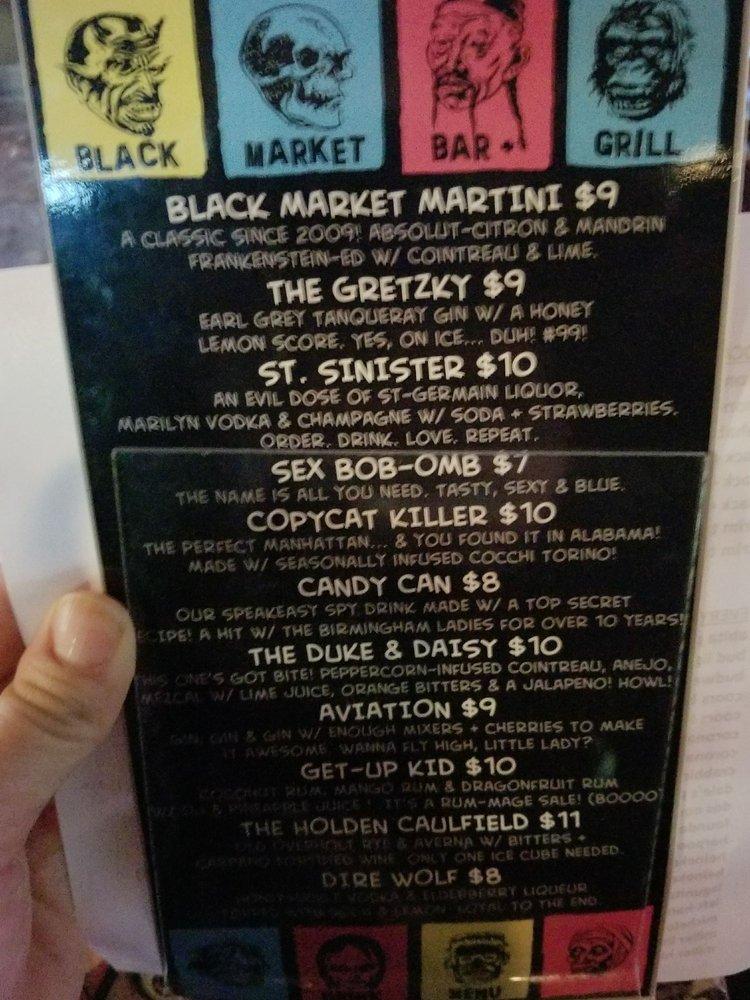 Cool Black Market Bar And Grill Menu Gallery