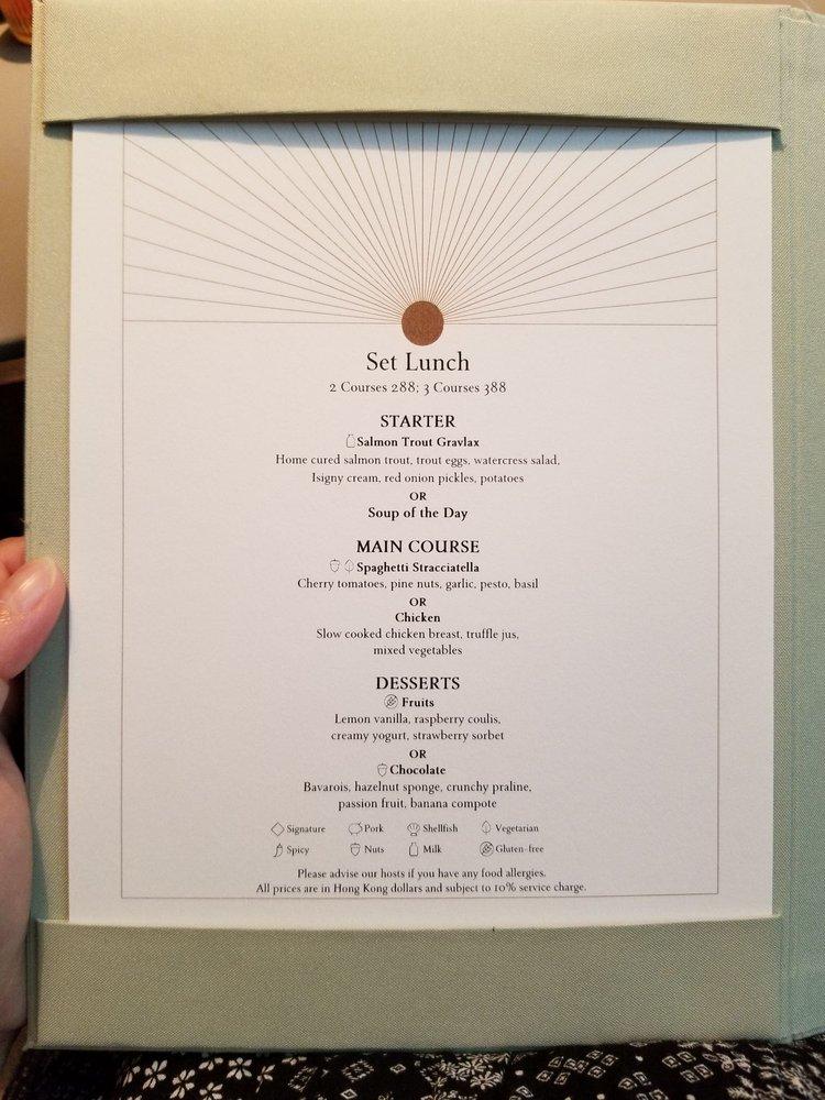 Menu at Drawing Room cafe, Hong Kong
