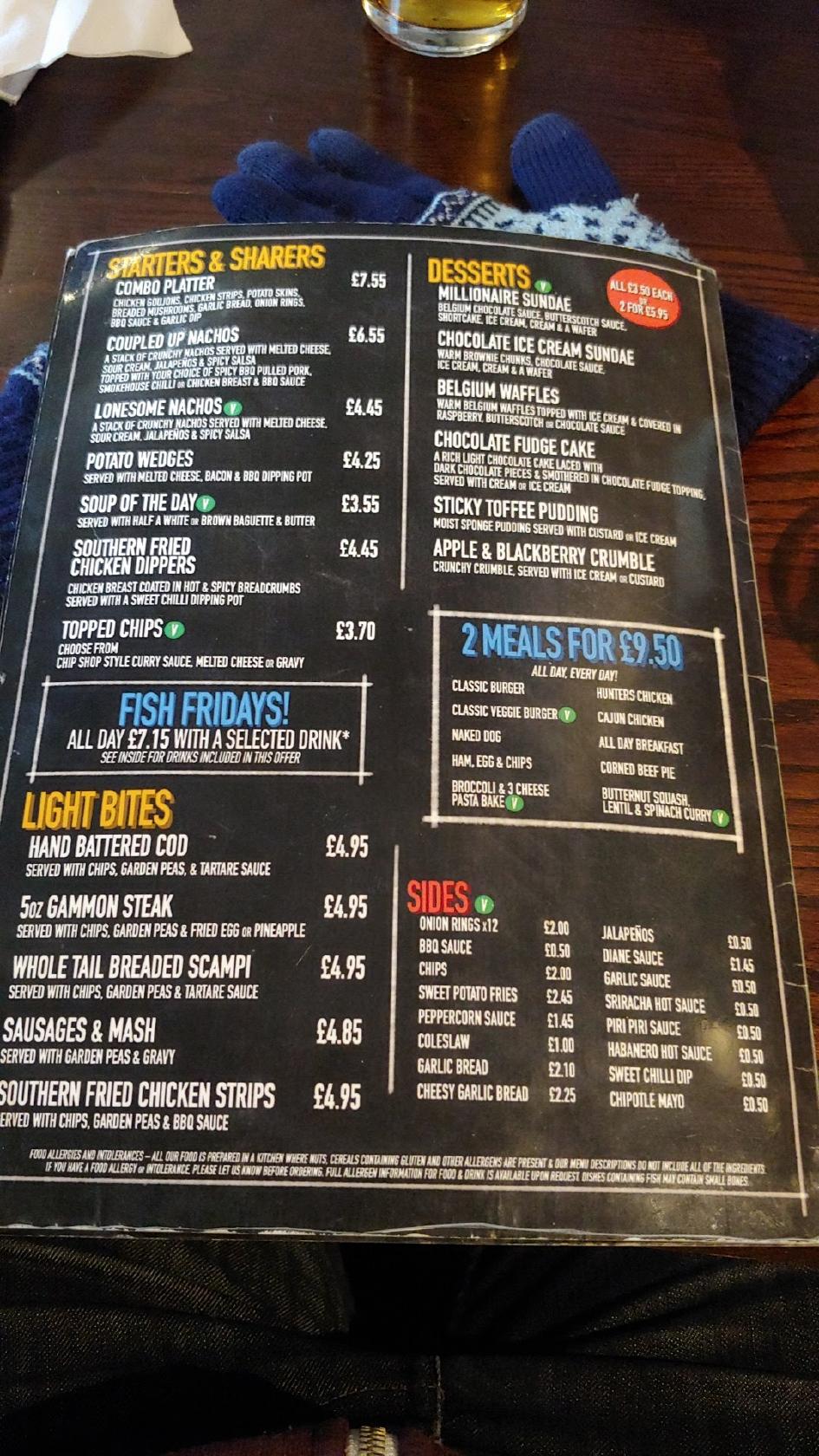 Menu at The Isaac Wilson pub & bar, Middlesbrough
