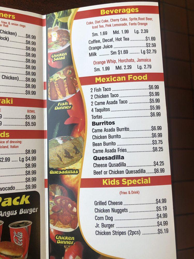 Menu at Time Out Burger restaurant, Downey
