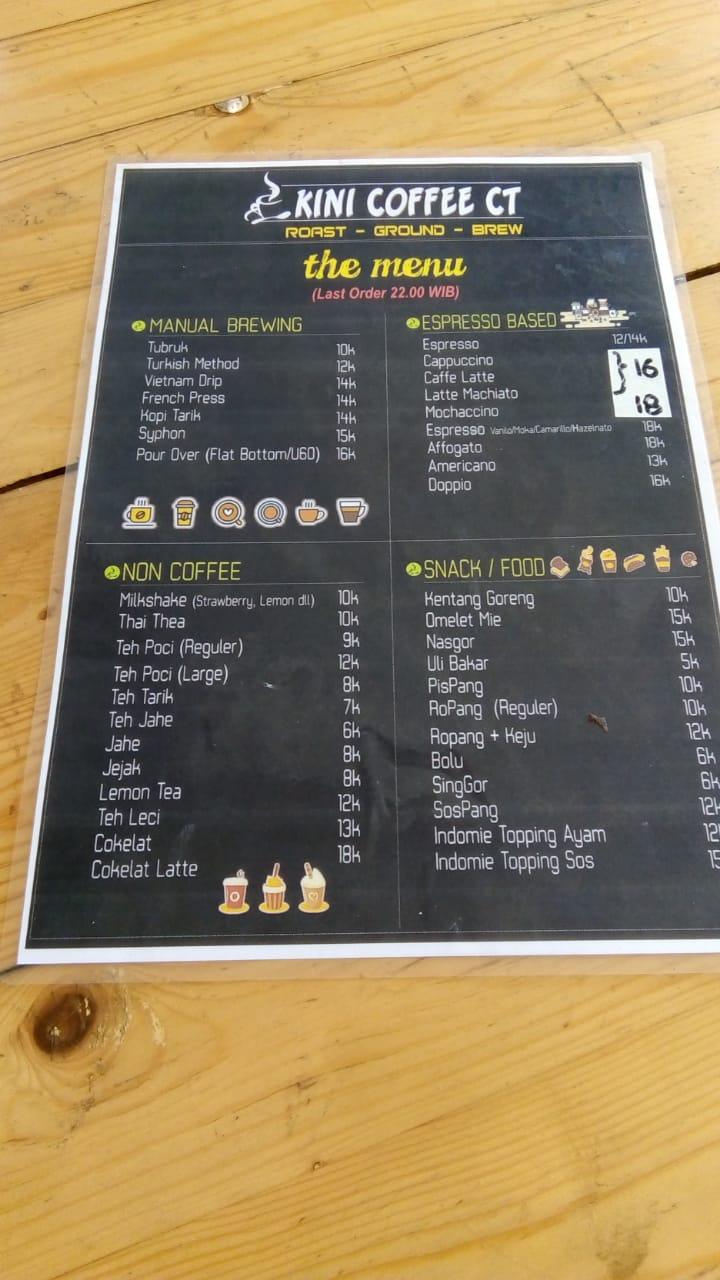 Menu at Kini Kopi CT Batan Indah Serpong (Roast - Ground - Brew), South ...