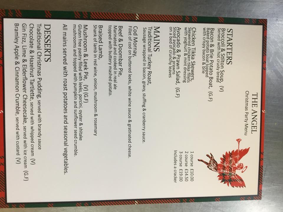 Menu at The Angel Inn pub & bar, Thames Ditton