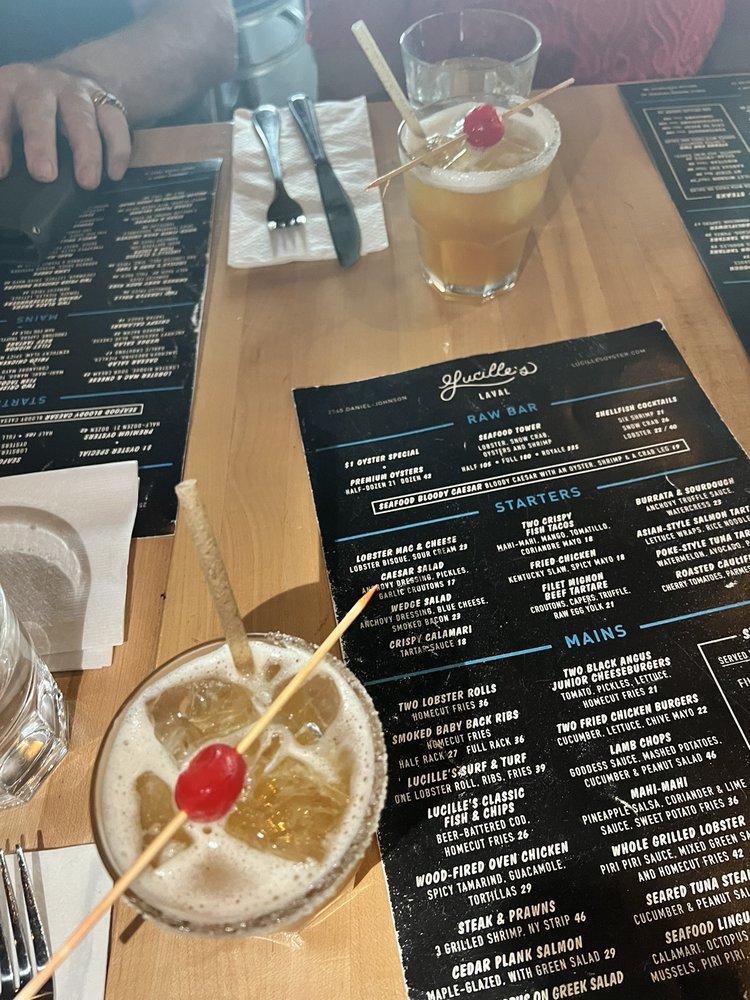 Menu au Lucille's Laval pub et bar, Laval