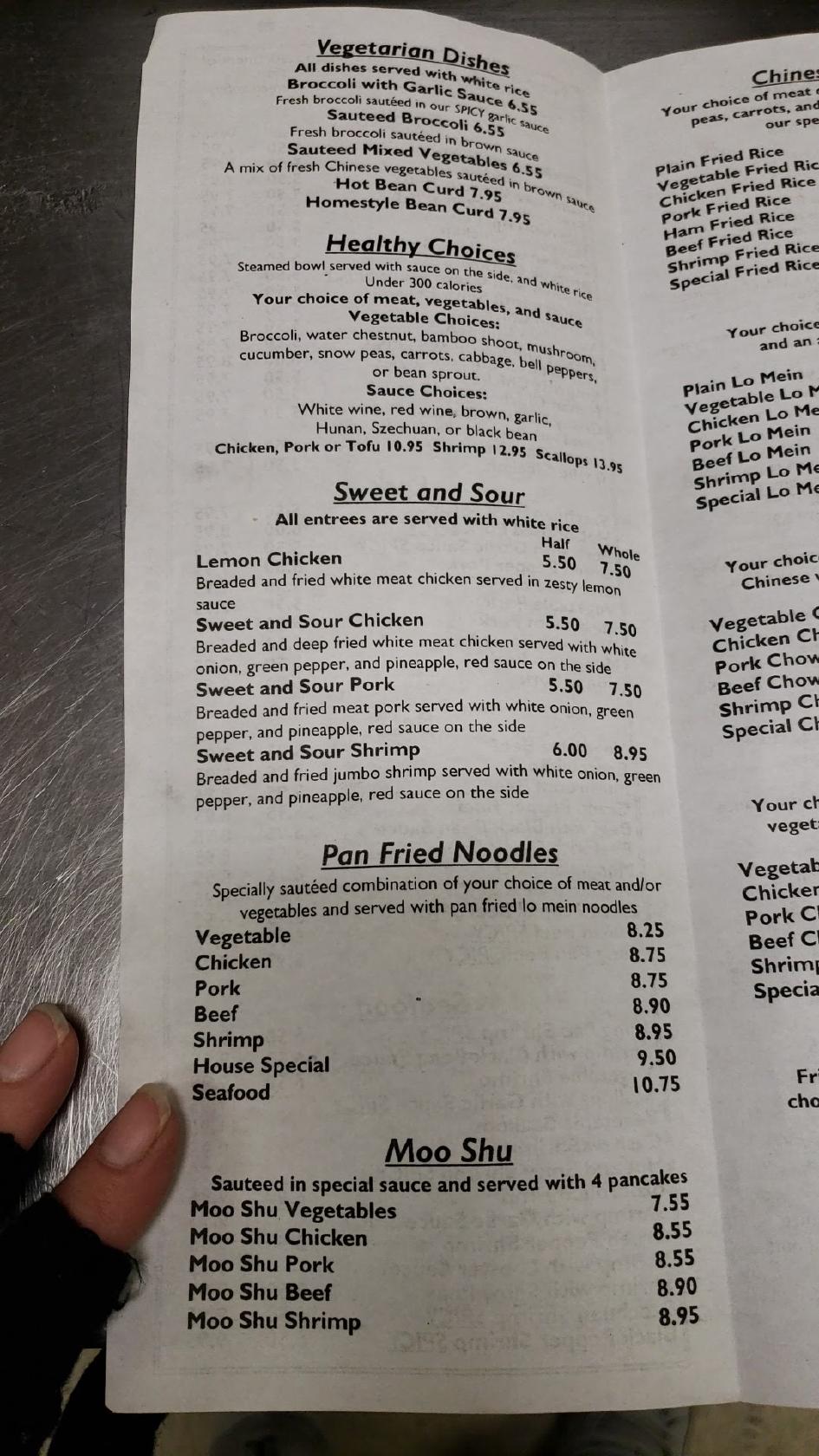 Menu at Pho Happy Wok restaurant, O'Fallon, State Hwy K