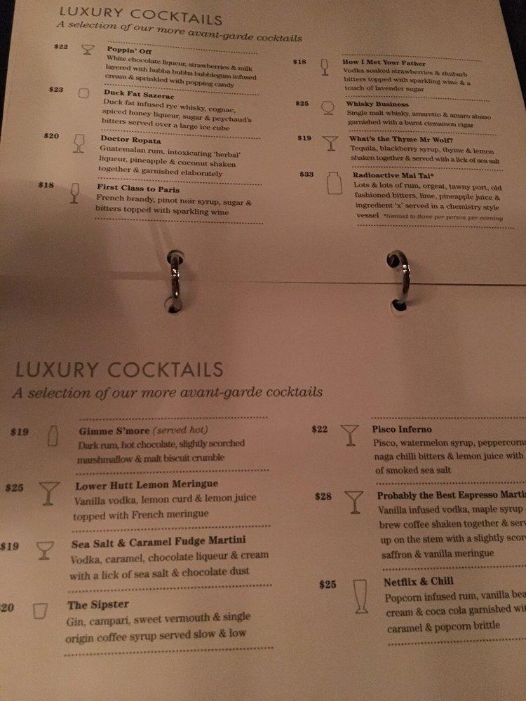 Menu at The Library pub & bar, Wellington