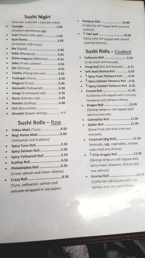 Menu at Yoshi Japanese Restaurant, Elk Grove, Franklin Blvd