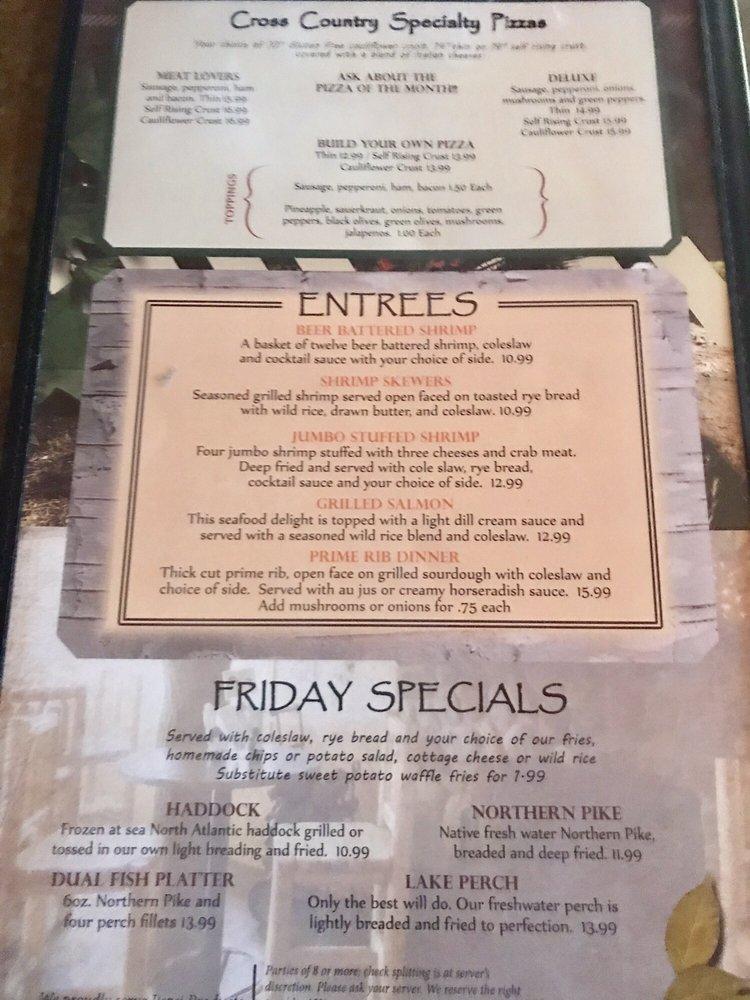 Menu at Cross Country Bar & Grill, USA