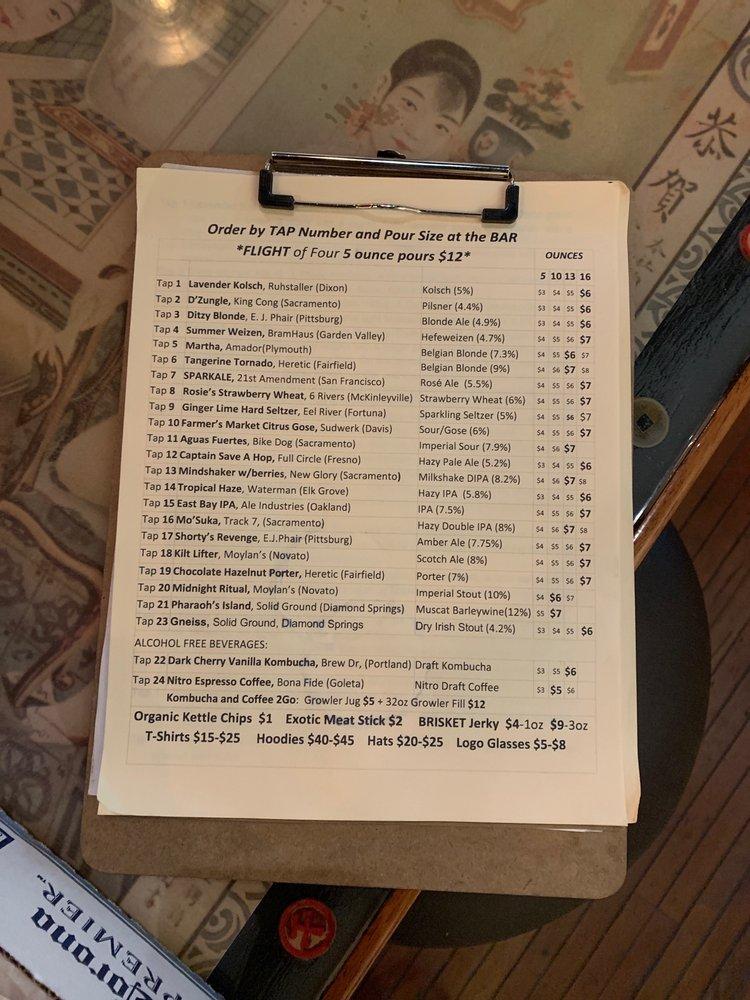 Menu at Mei Wah Beer Room pub & bar, Isleton