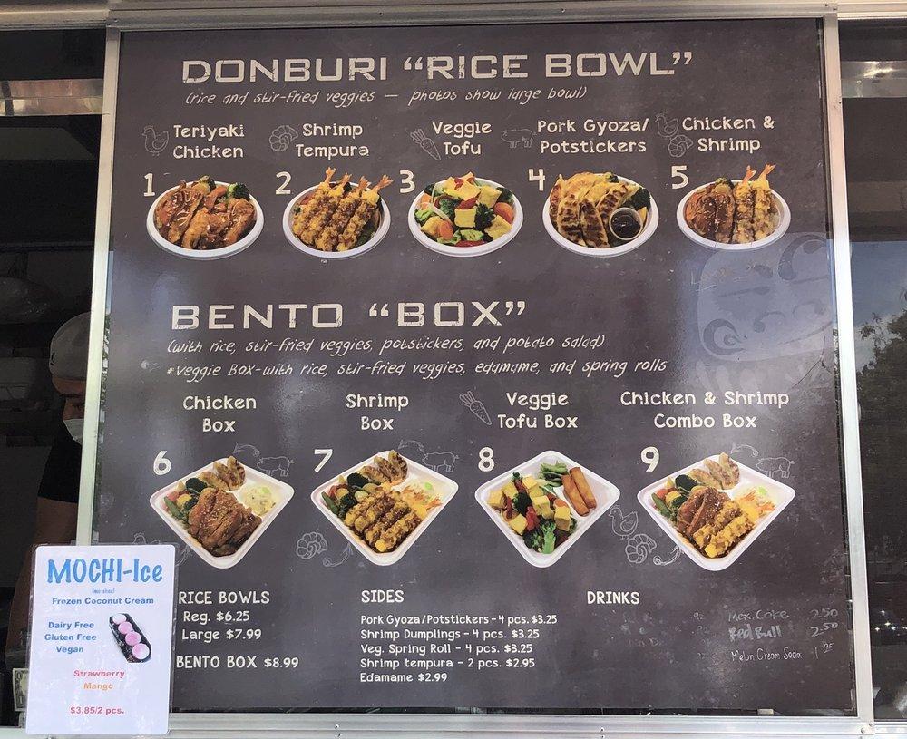 Menu at Bento Truck, Salt Lake City, 295 S 1500th E