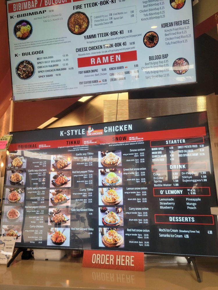 Menu at FireFox & CM Chicken desserts, Grand Rapids