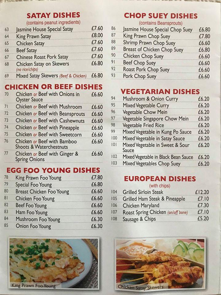 Menu at Jasmine House fast food, Airdrie