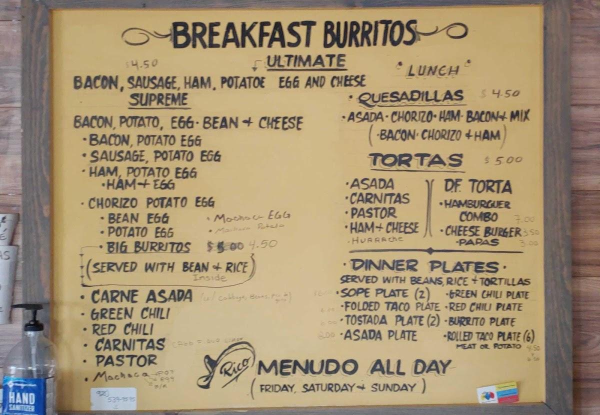 Menu at Jector's Too restaurant, Yuma