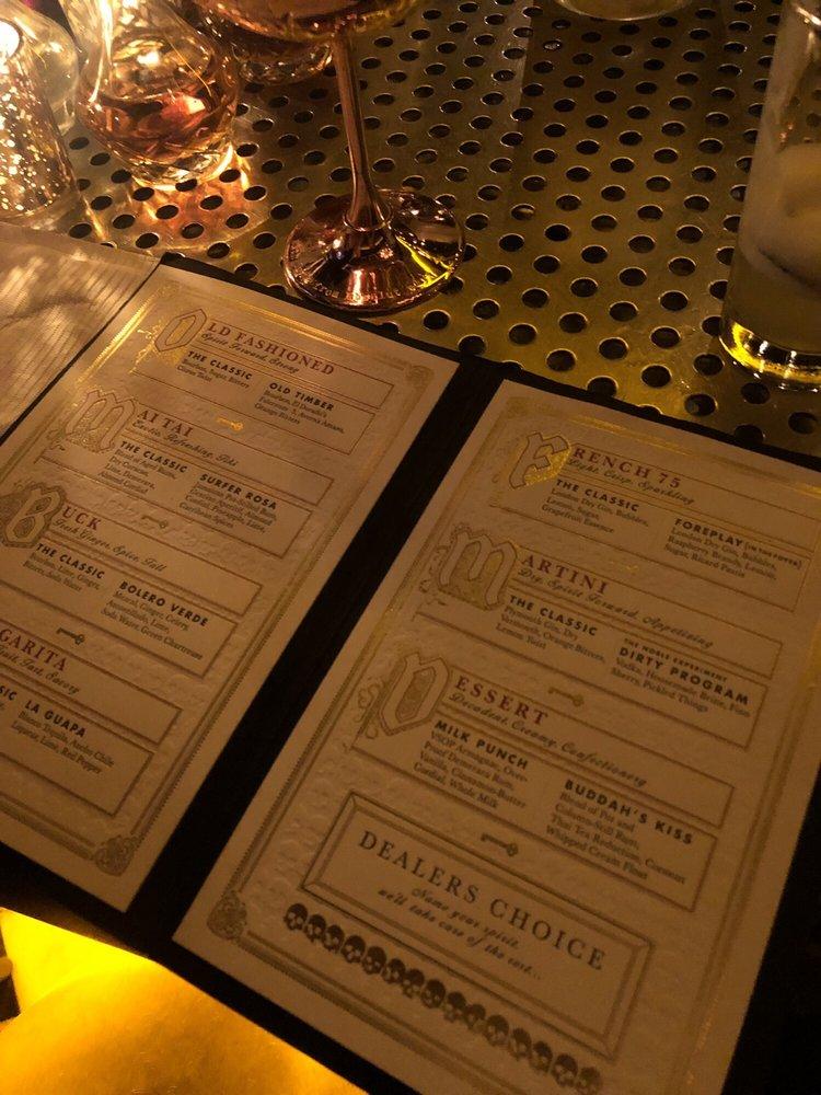 Menu at Noble Experiment pub & bar, San Diego, 777 G St