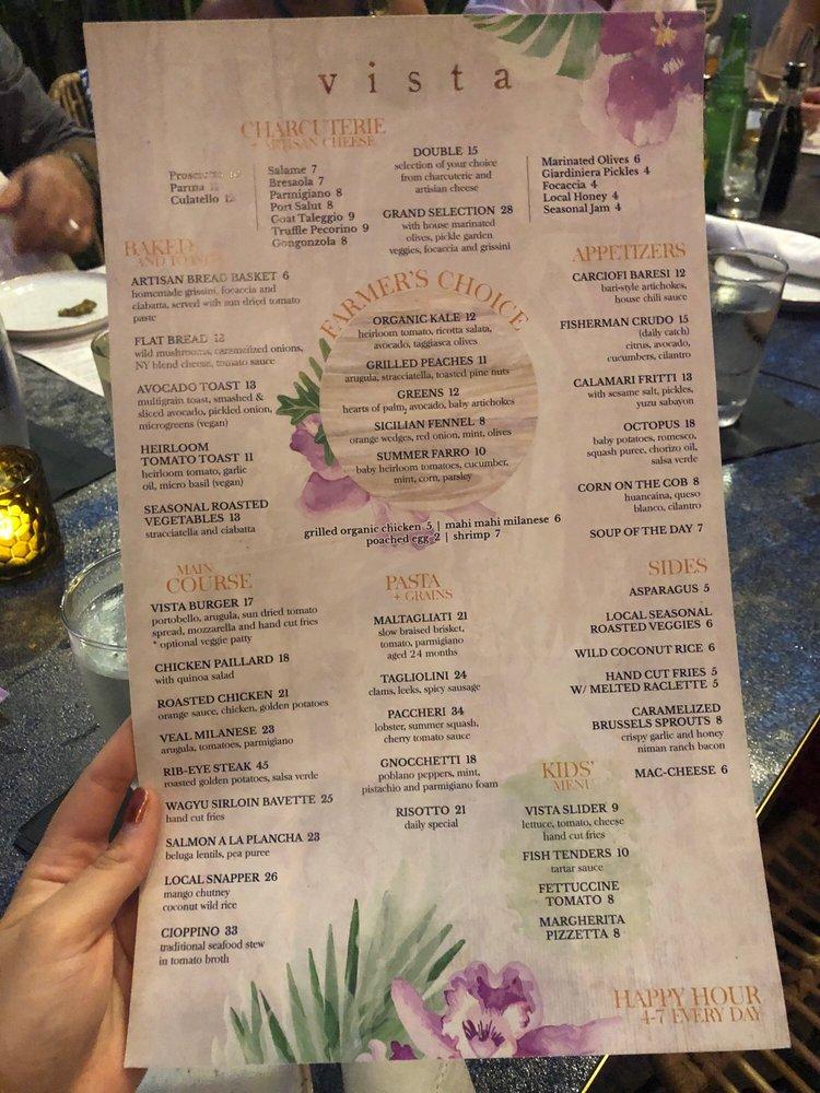 Menu at Vista Restaurant, Miami, NE 2nd Ave