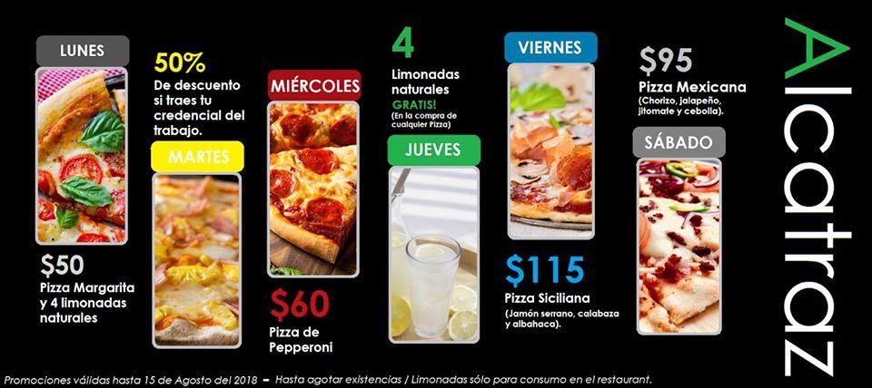 Carta del restaurante Alcatraz, Saltillo