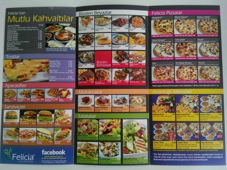 Menu at Felicia Offical Page, Kırıkhan