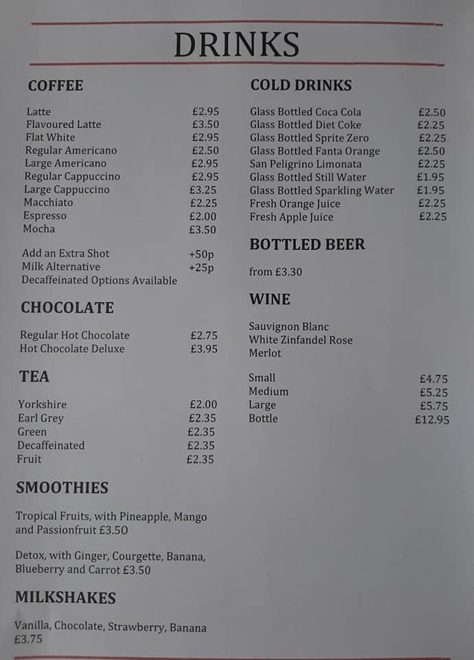 Menu at Wilson 26 Café Bar, Hull