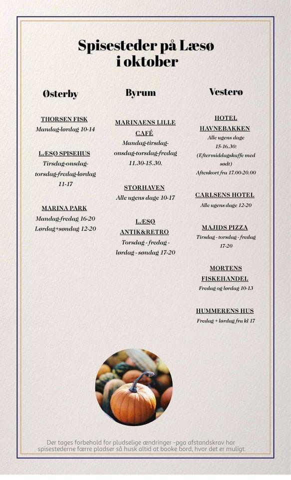 Menu at HUSET PALSGAARD, Denmark